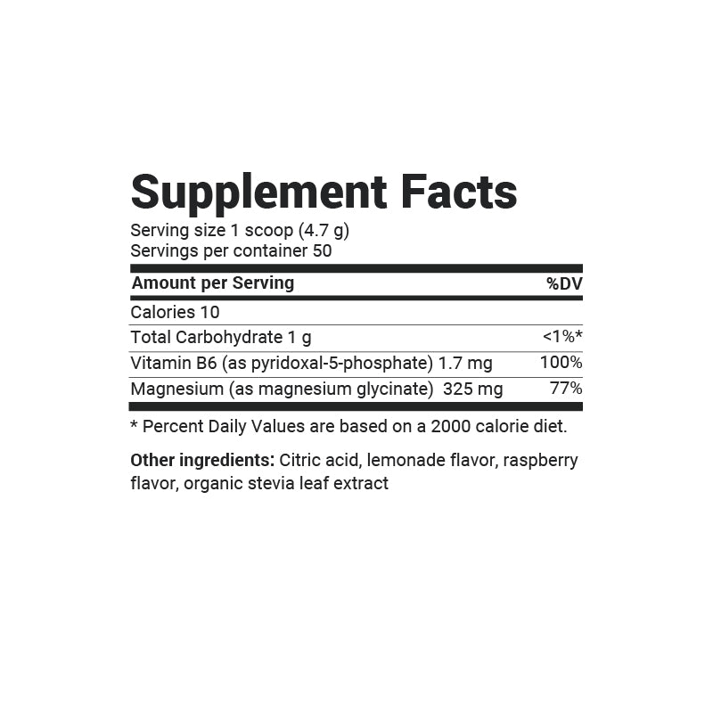 Magnesium Powder Drink Raspberry Lemon Flavor – 325 mg of Magnesium ...