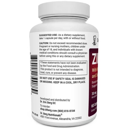 Zinc with Magnesium, Vitamin D3 and Selenium – 30 mg of Zinc – 60 ...
